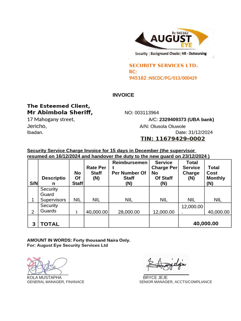 INVOICES December 2024 | PDF