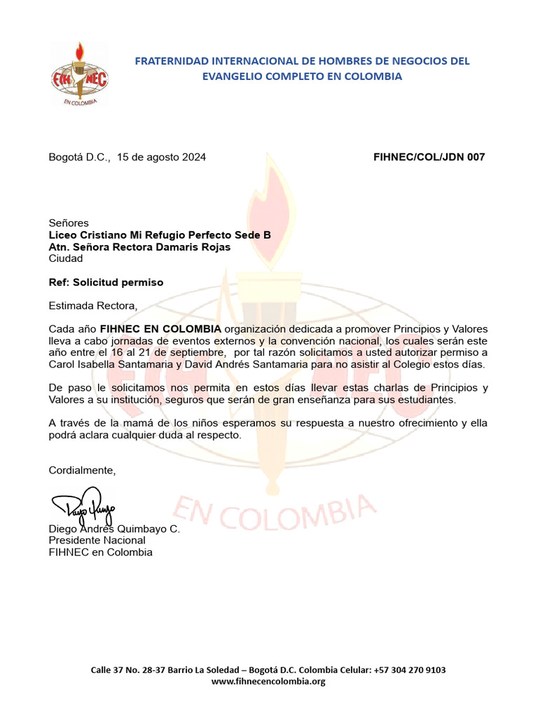 Comunicado FIHNEC Oficial 2024006 | PDF