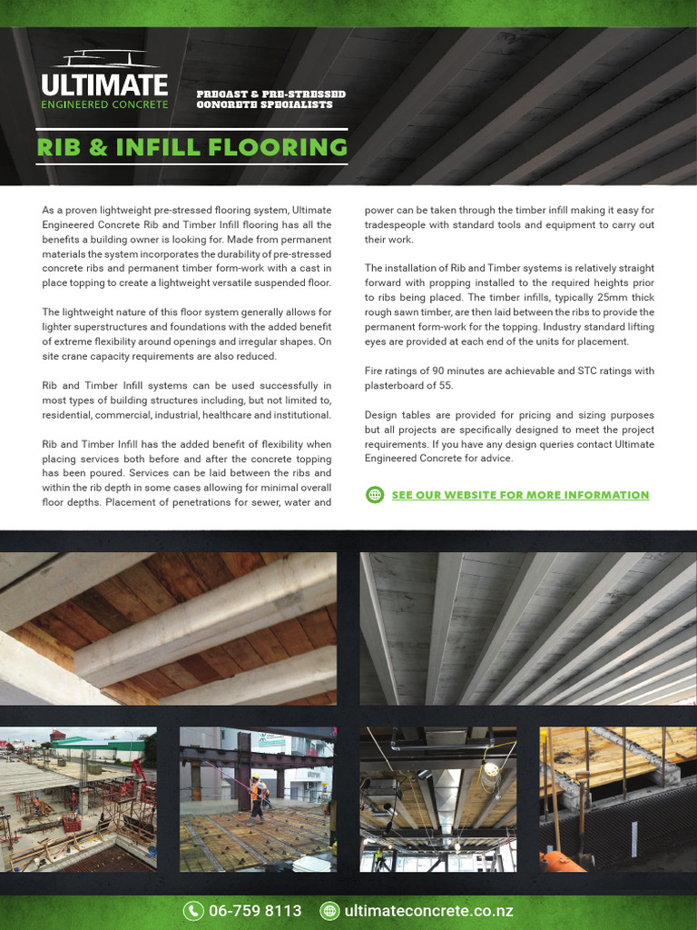 UC Rib Infill Flooring INFO | PDF | Concrete | Lumber