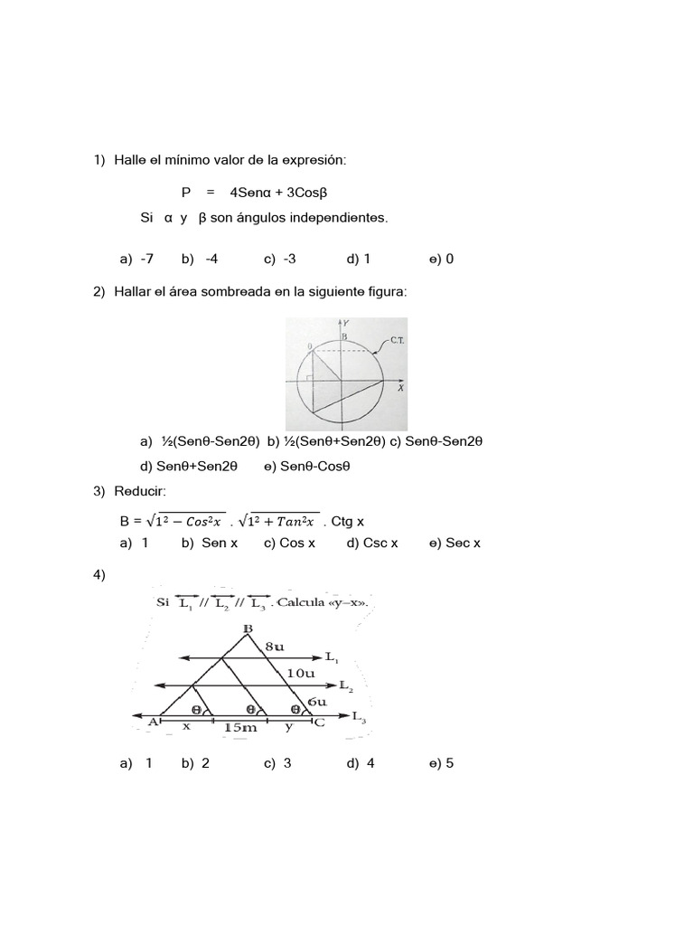 Proyecto de Trig - Geom. 4to Año Secundaria | PDF
