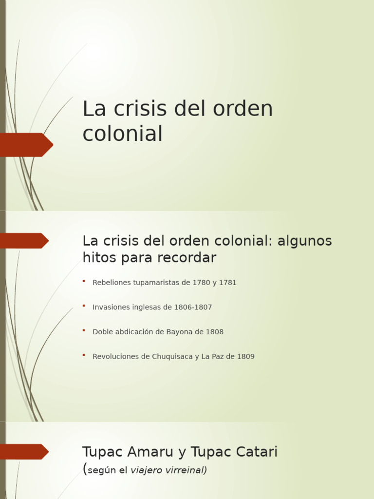 Crisis Del Orden Colonial 24 | PDF | Colonización española de las ...