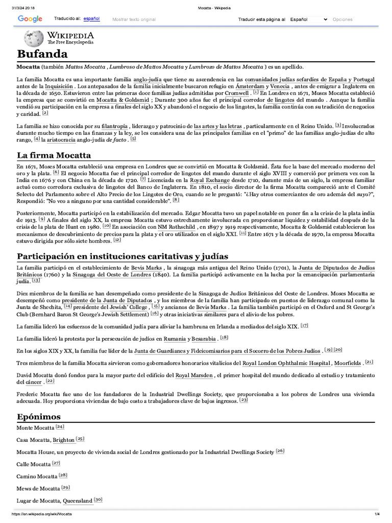 Mocatta - Dueños del oro. | PDF