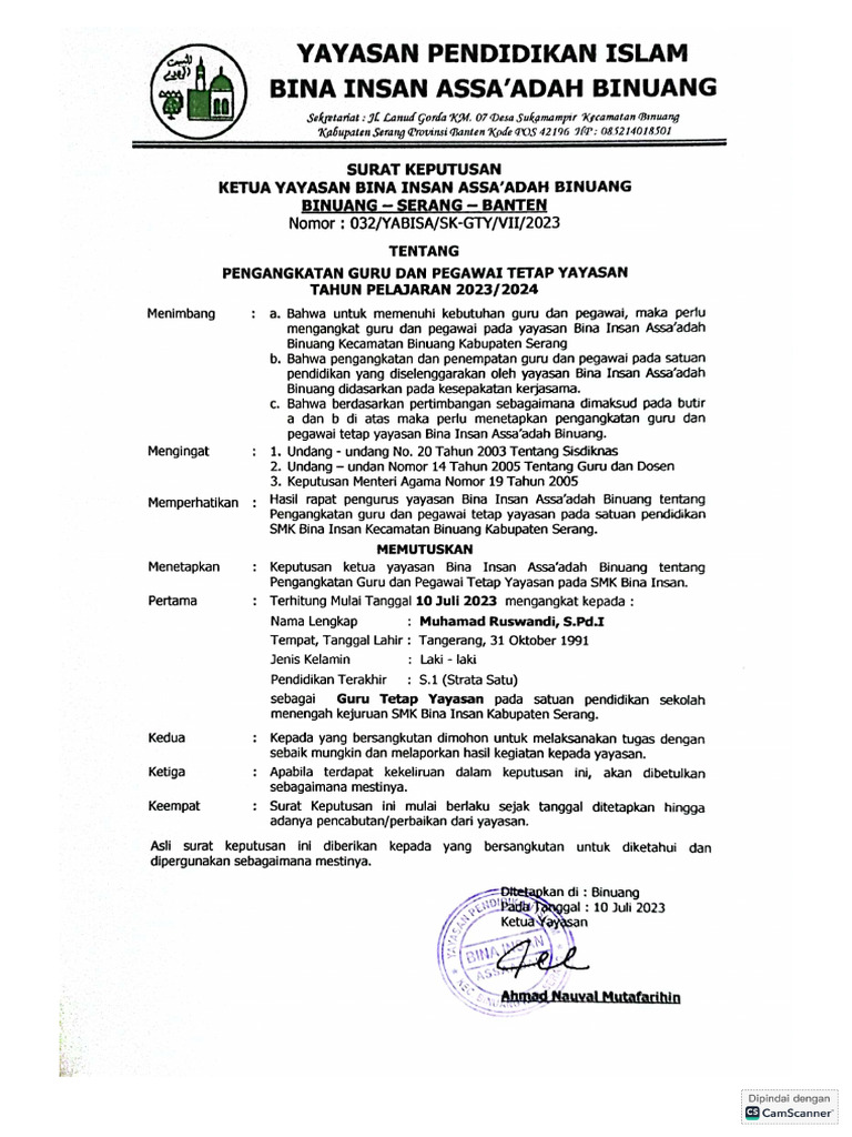 SK GTY Ruswandi 2023 | PDF
