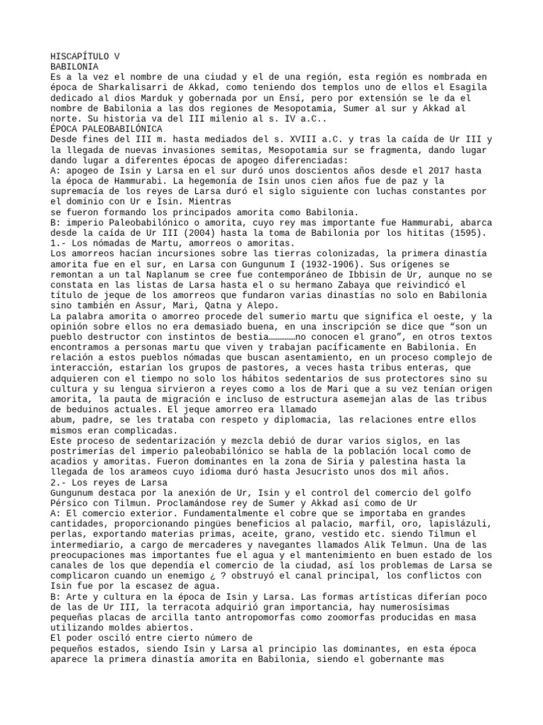 Historia de Babilonia y Hammurabi | PDF | Babilonia | Asiria