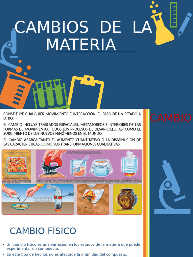Tipos de Cambios en la Materia | PDF