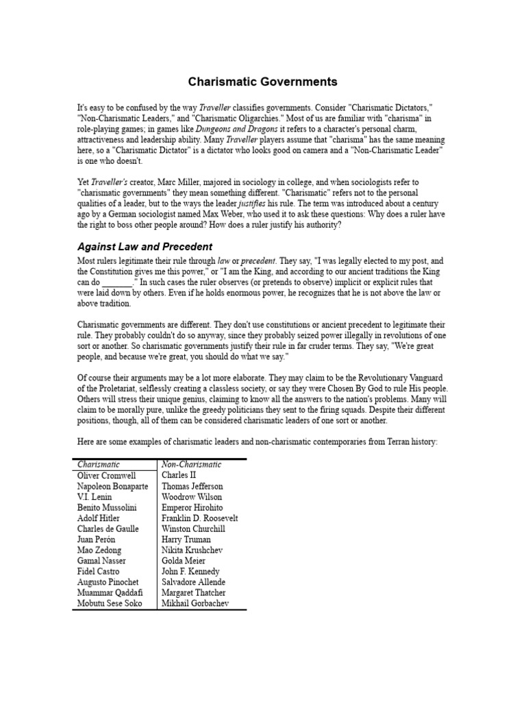 Charismatic Dictators | PDF | Charisma | Political Science