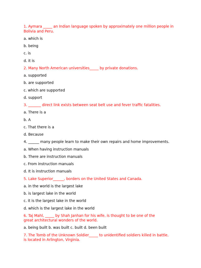 sentence structure 1 | PDF