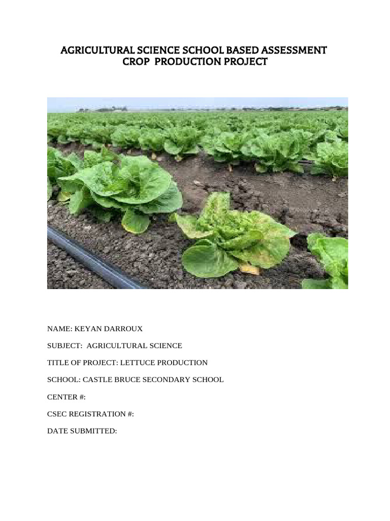Agriculture SBA Keyan | PDF | Tillage | Harvest