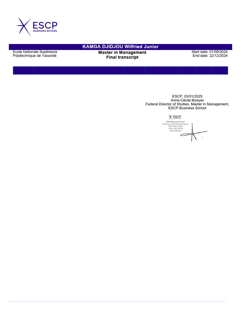 Transcriptanglais 03-01-2025 | PDF | Qualifications | Academia