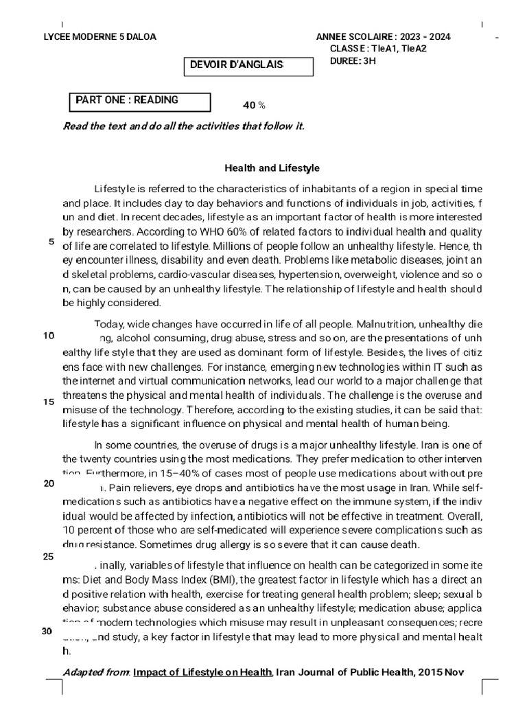 DEVOIR Tle Lifestyle 2 - Phoenix | PDF