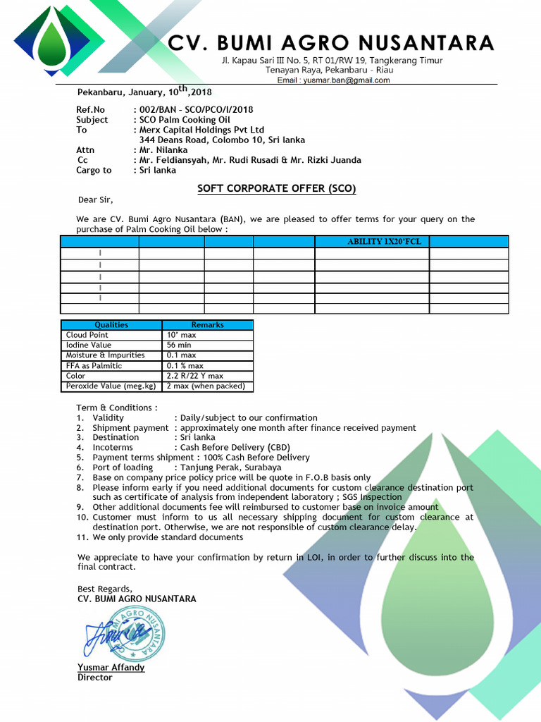 SCO 02 PalmCookingOil CP10 LK 090118 | PDF