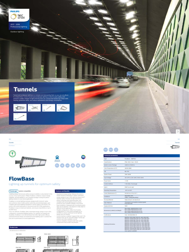 PSLC Professional Lighting 17-18 - Tunnels | PDF | Lighting | Electrical Connector