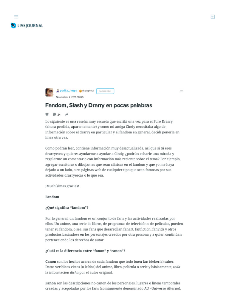 Fandom, Slash y Drarry en Pocas Palabras | PDF