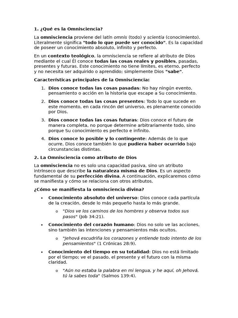Omnisciencia | PDF | Dios | Libre albedrío