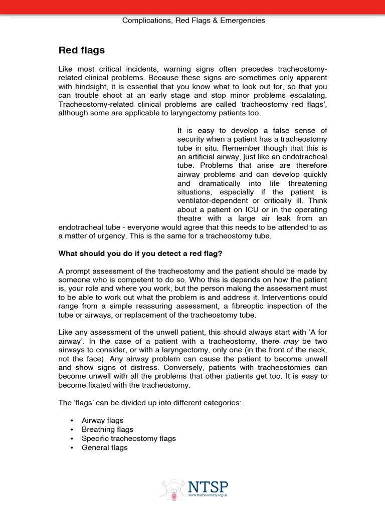 Red flags | PDF | Breathing | Clinical Medicine