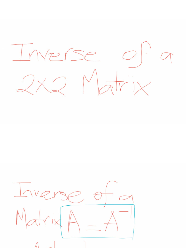 11m-Inverse of A 2×2 Matrix | PDF