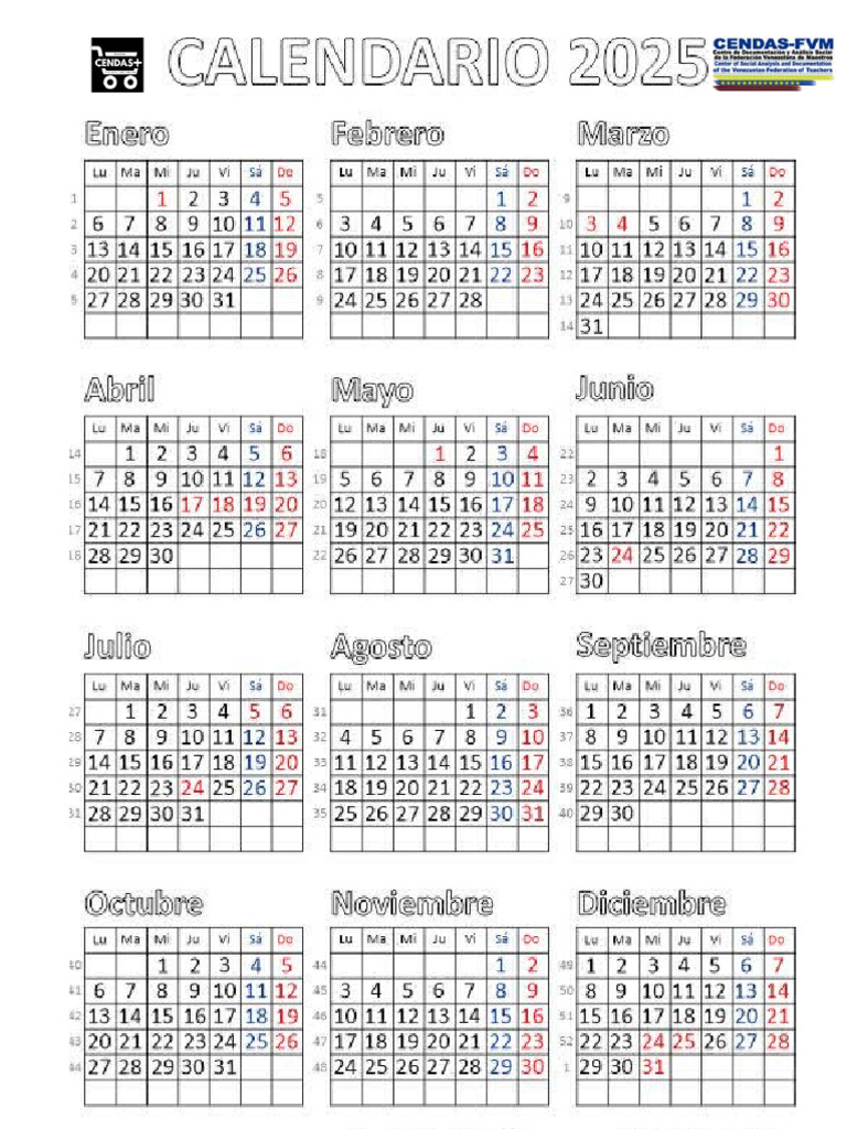 Calendario CENDAS-FVM 2025 | PDF