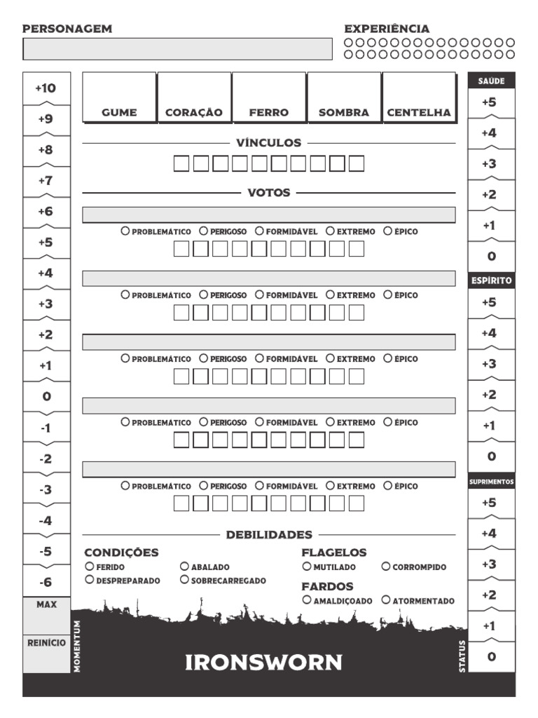 Ironsworn Ficha Personagem | PDF