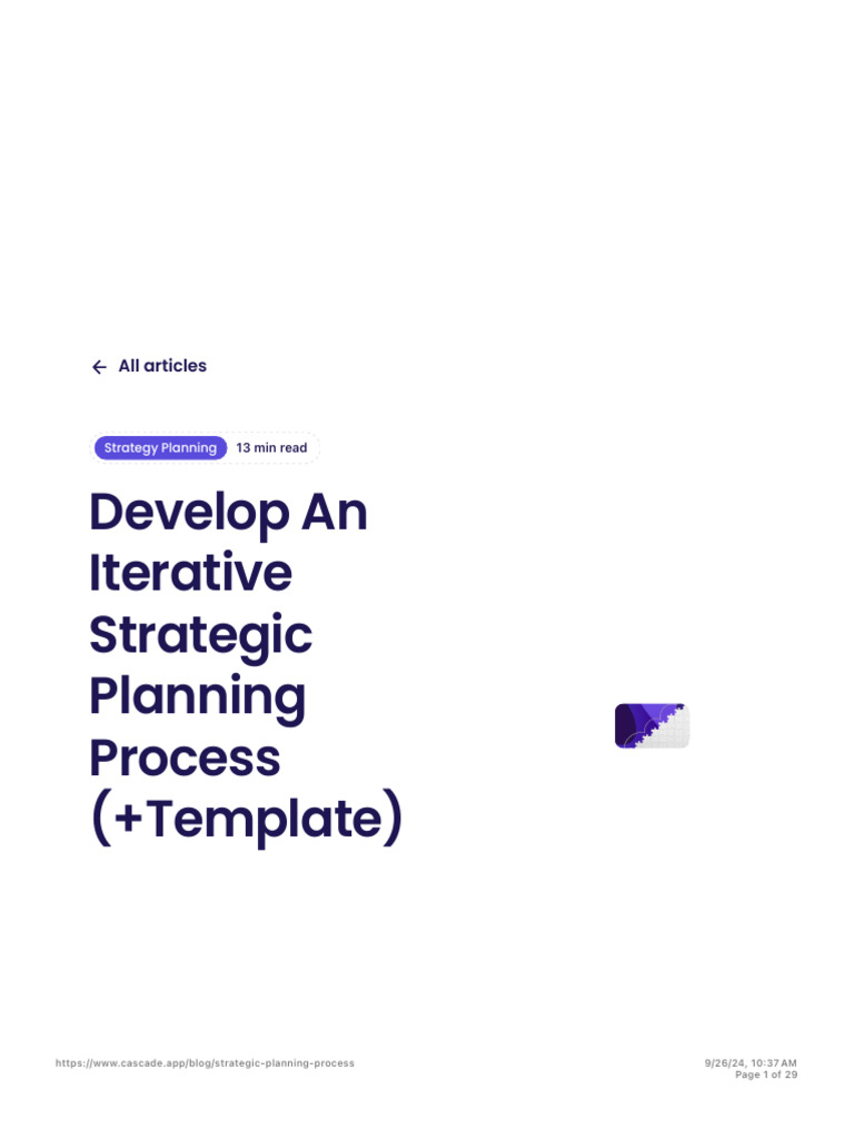 Develop an Iterative Strategic Planning Process (+Template) | PDF ...