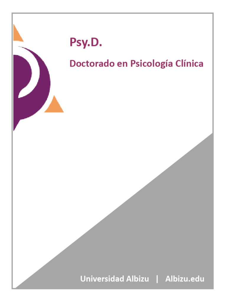Opusculo PSYD CLINICO | PDF | Doctorado | Psicólogo