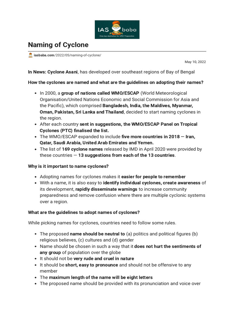 Naming of Cyclone | PDF | Cyclone | Natural Hazards