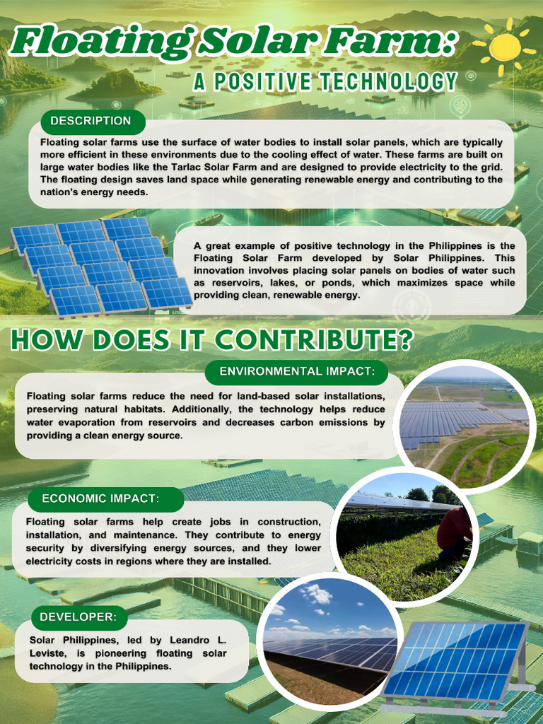 Floating Solar Farm A Positive Technology | PDF