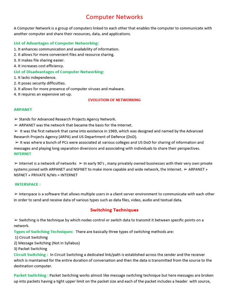 Computer Networks 1 | PDF | Transmission Medium | Computer Network