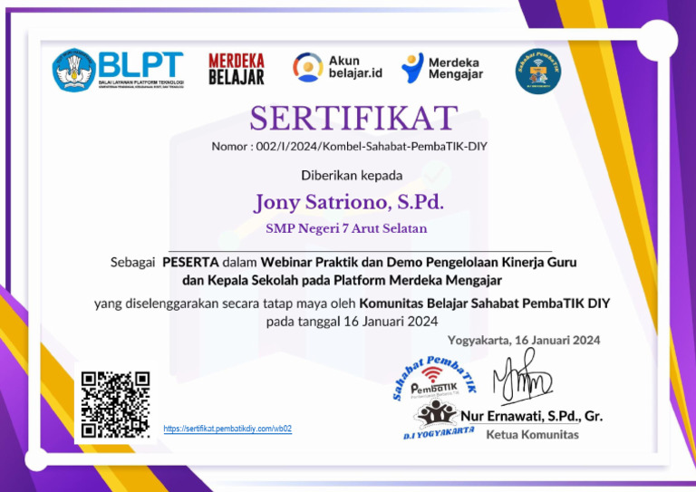sertifikat-wb02-Jony Satriono, S.Pd. | PDF