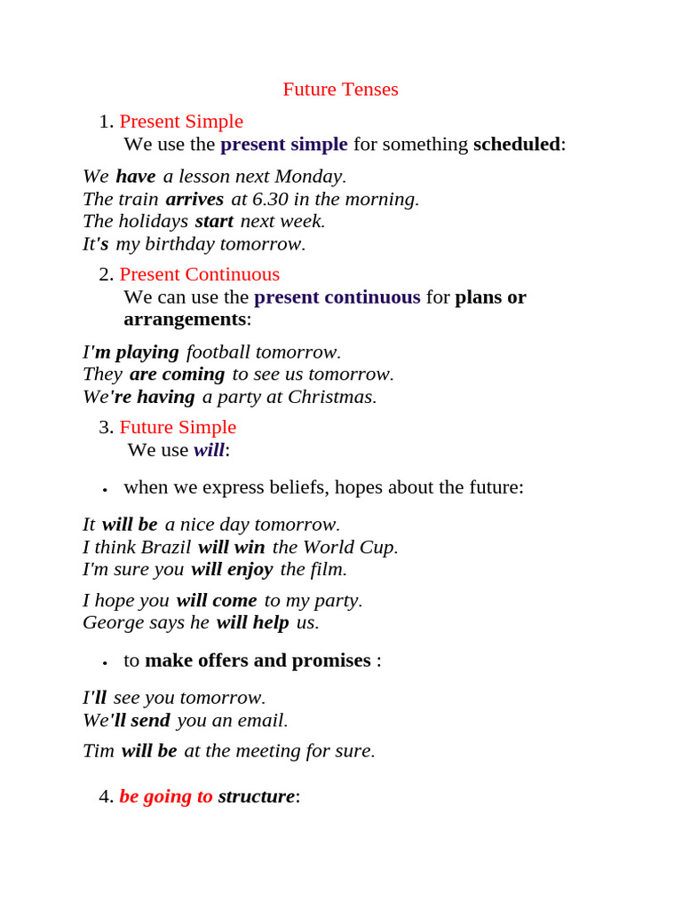 Future Tenses | PDF