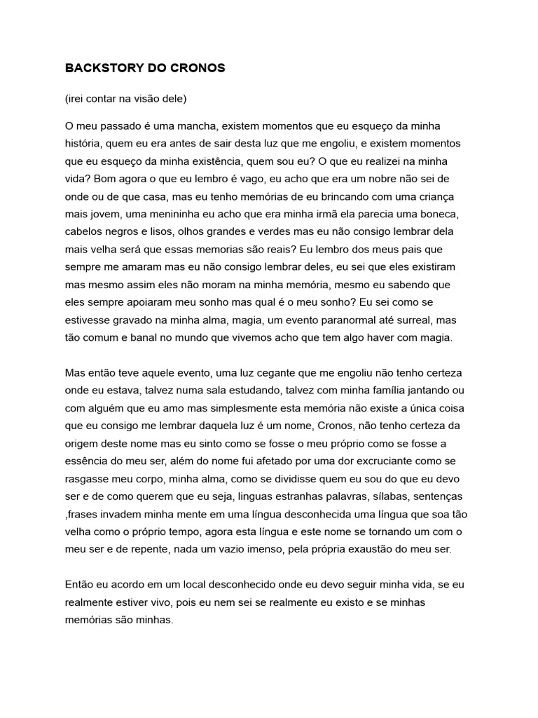 Backstory Do Cronos | PDF