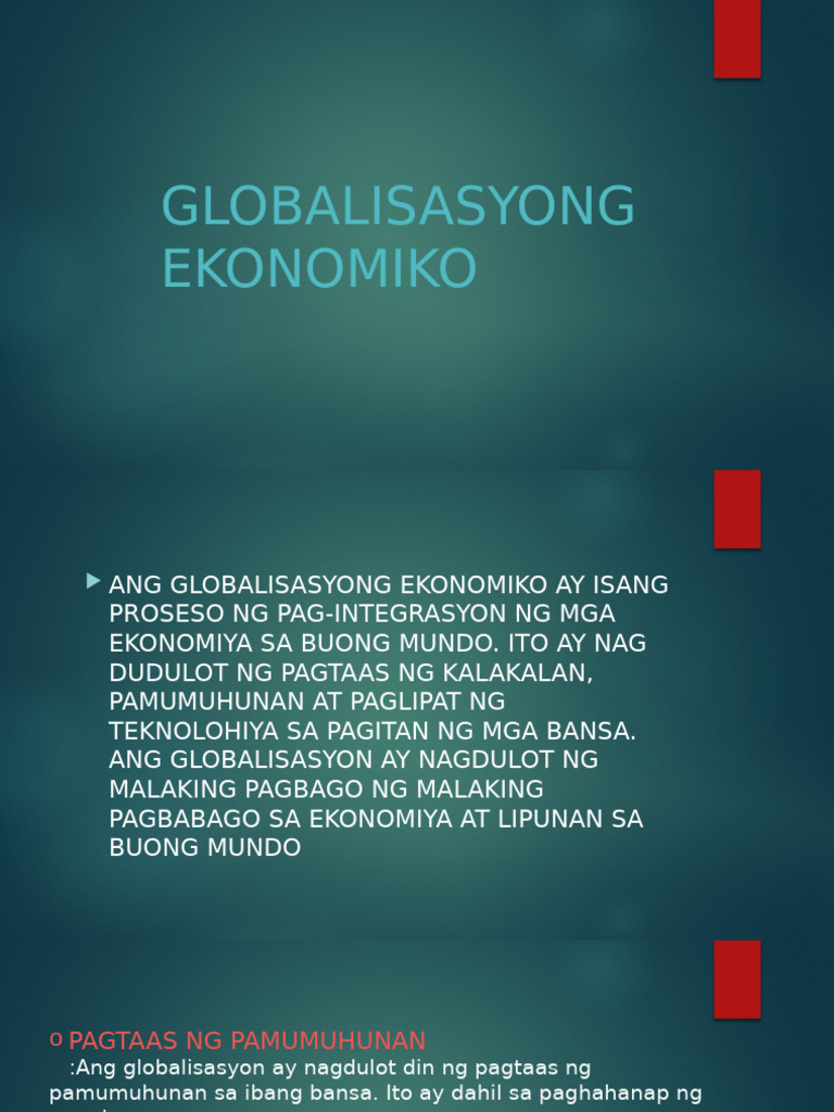 GLOBALISASYONG EKONOMIKO | PDF