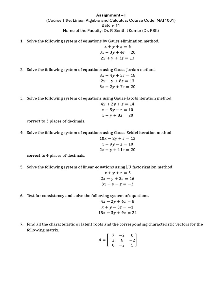Assignment - 1 - Mathematics | PDF
