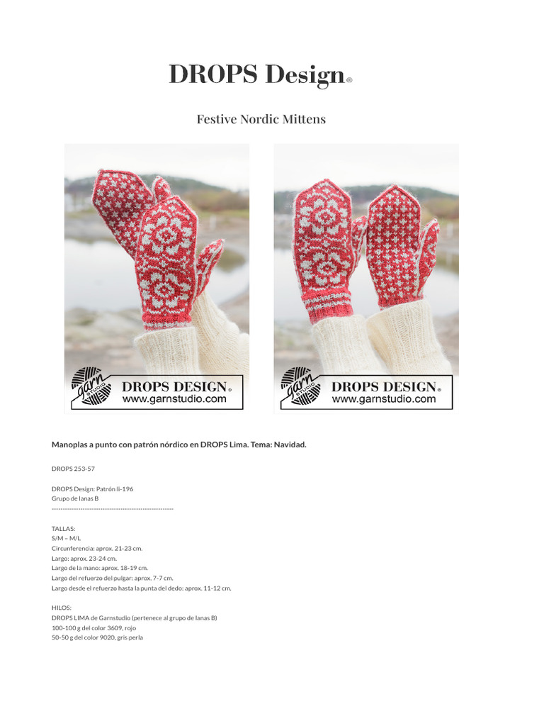Festive Nordic Mittens - DROPS 253-57 - Patrones de Punto Gratuitos Por ...