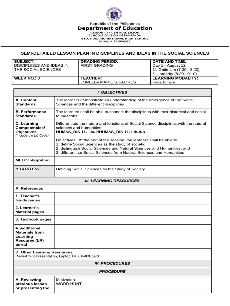 DISS - Week 1 | PDF | Science | Social Sciences