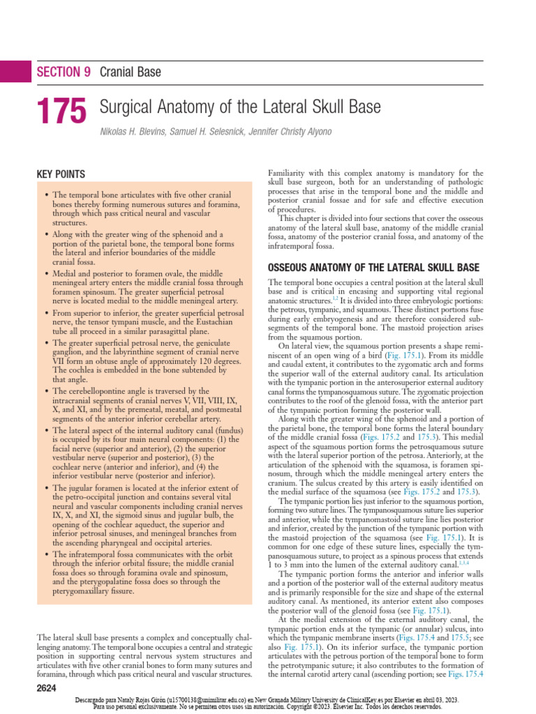 Capitulo 175 Surgical Anatomy of The Lateral Skull Base | PDF | Skull ...