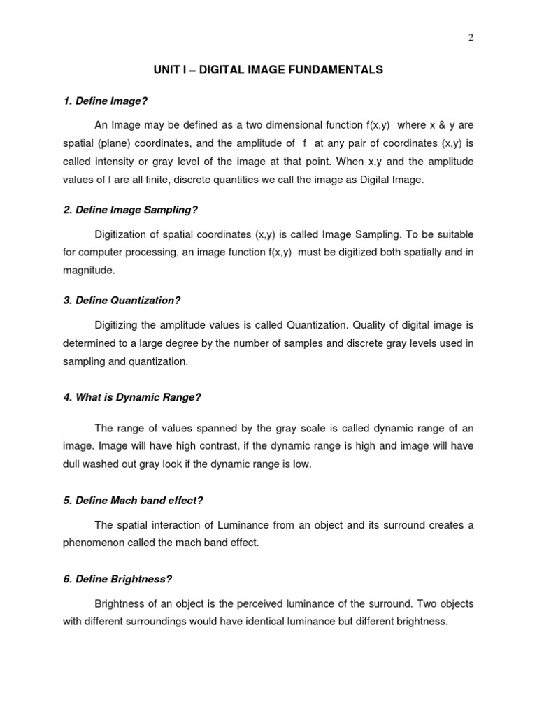 Digital Image Processing Question Bank | PDF | Data Compression | Discrete Fourier Transform