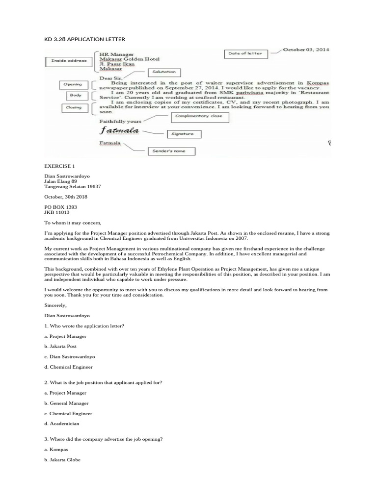 Bahan Application Letter | PDF