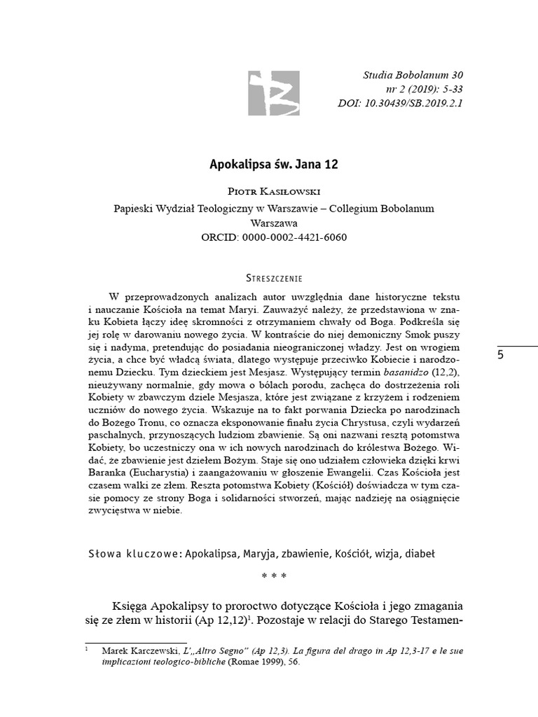 Apokalipsa - ŚW - Jana - 12 3 | PDF