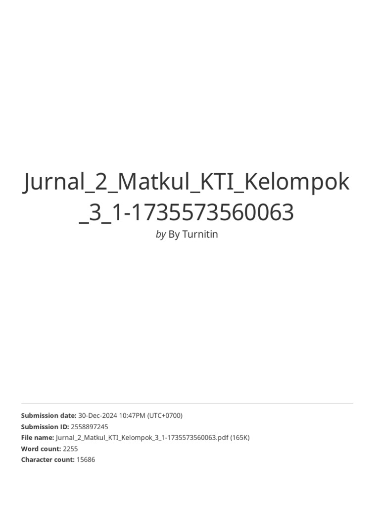 Jurnal 2 Matkul KTI Kelompok 3 1-1735573560063 | PDF