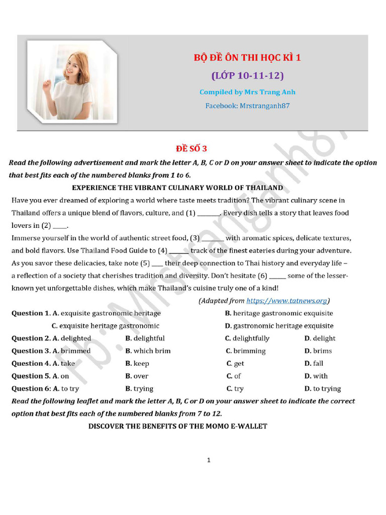 Bộ Đề Ôn Hk1- Đề Số 3 (Page) | PDF