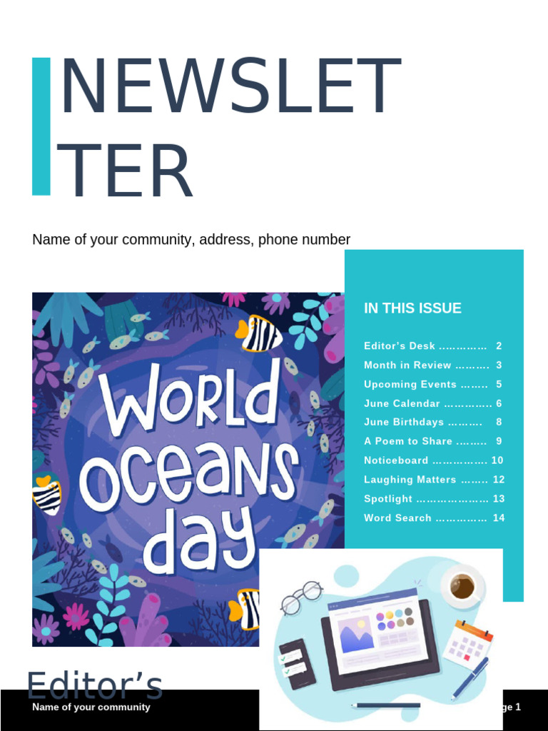 Sample Newsletter Template - June 2024 - WORD | PDF | Earth Sciences ...
