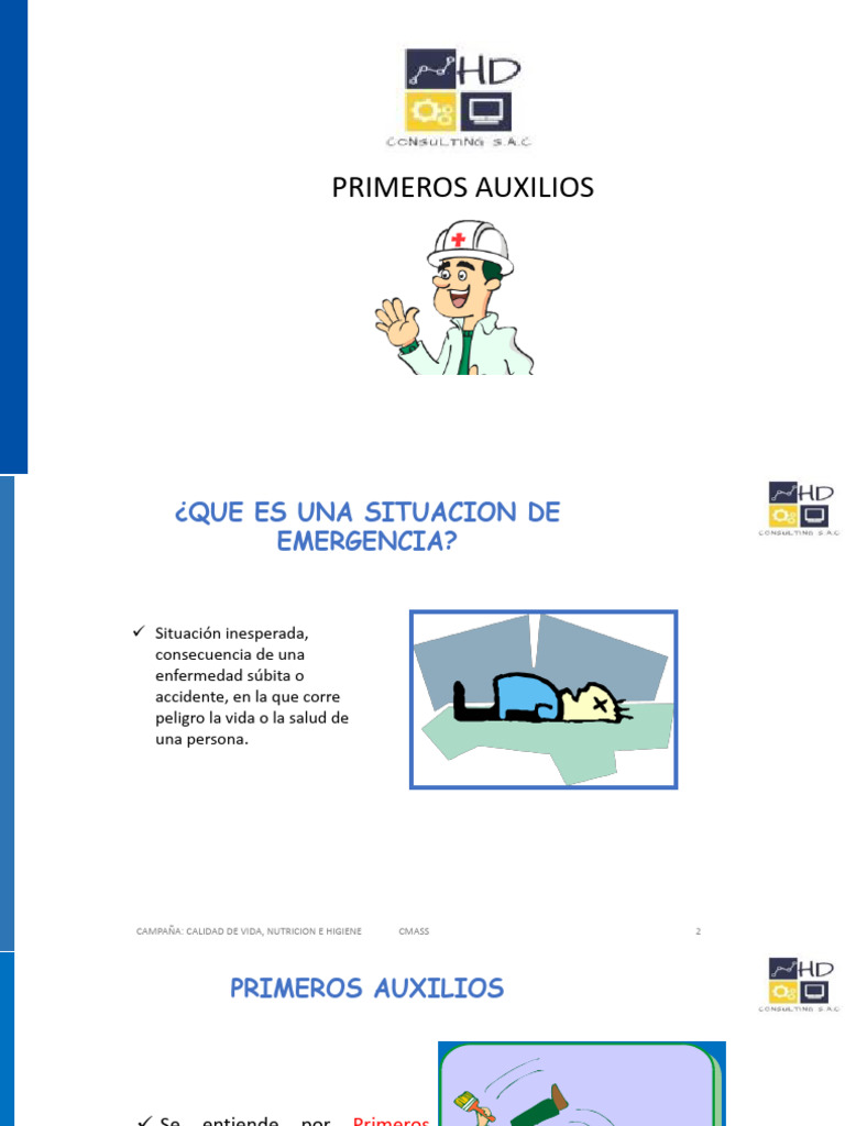 CAPACITACION PRIMEROS AUXILIOS HD | PDF | Reanimación cardiopulmonar | Primeros auxilios