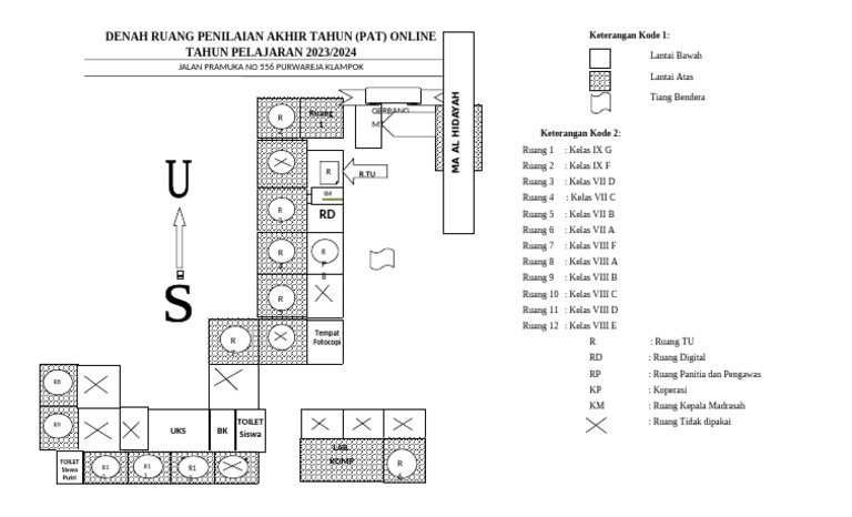 Denah Ruang Ujian Asesmen | PDF