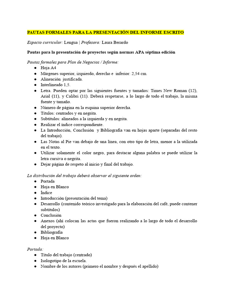 Pautas PDF | PDF | Bibliografía | Escritura