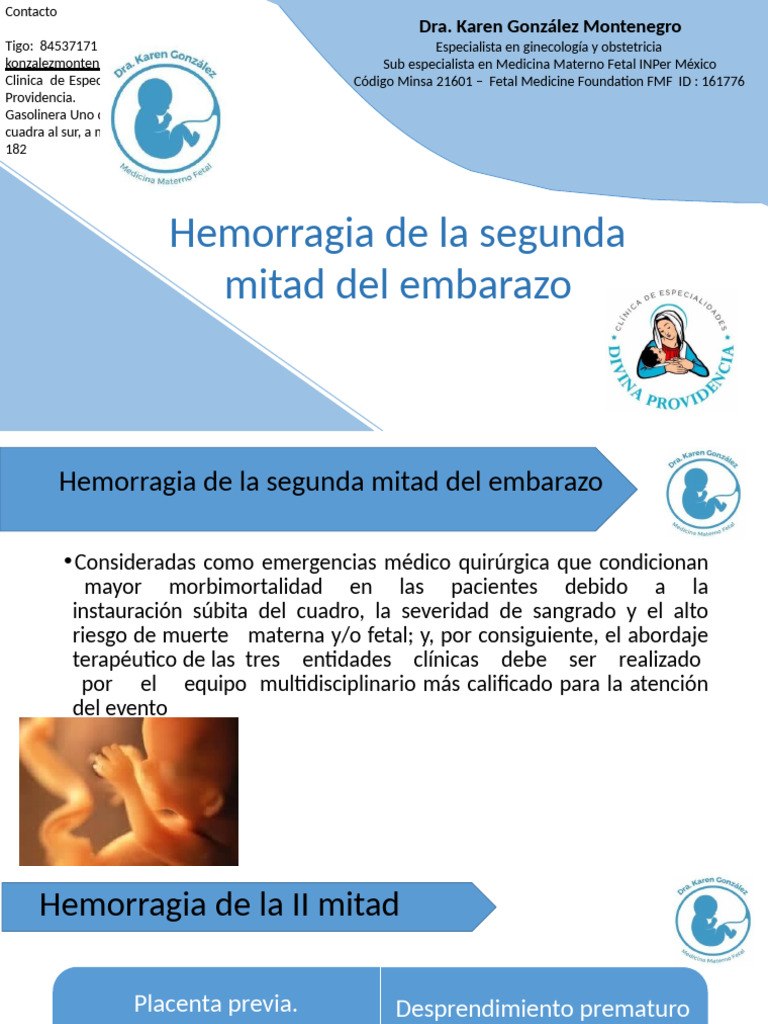 Hemorragia en el Embarazo: Causas y Manejo | PDF | Parto prematuro | El ...