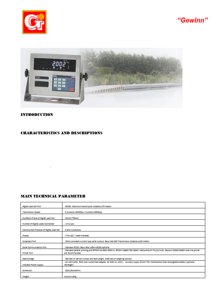 Brosur Indicator Truck Scale_d2002e (Gewinn Scale) | PDF | Power Supply ...
