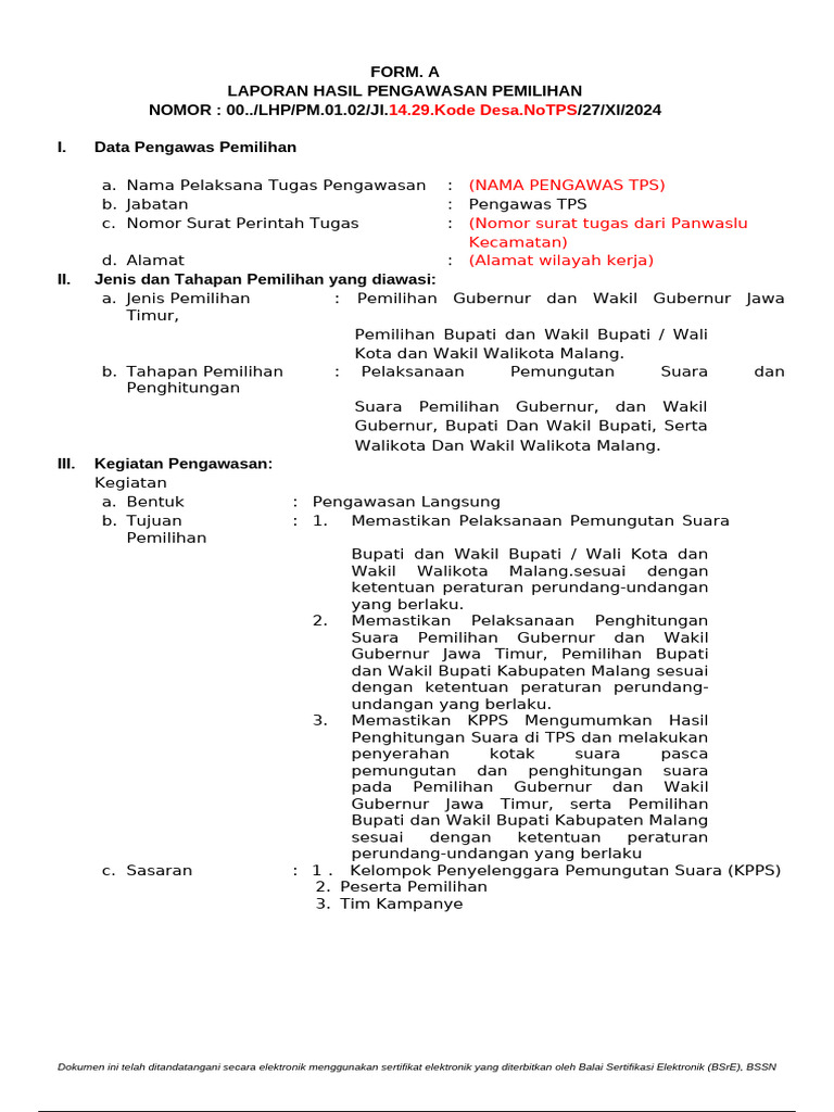 TAMPLATE FORM A TUNGSURA PTPS REVISI NEW | PDF TAMPLATE FORM A TUNGSURA PTPS REVISI NEW | PDF