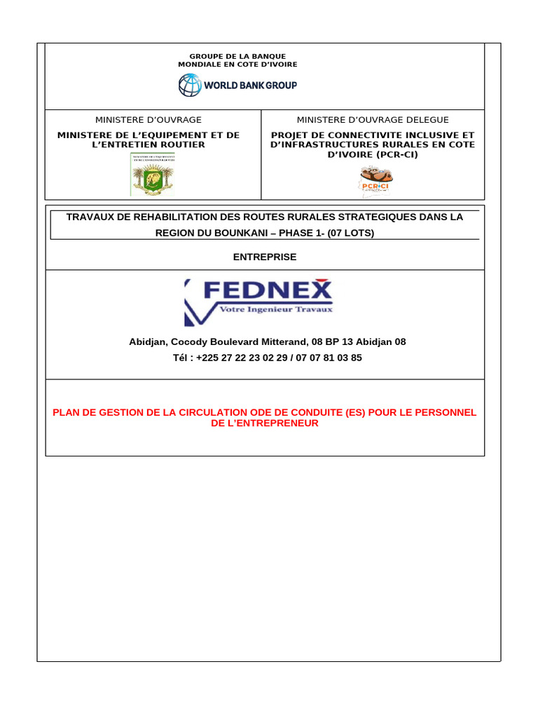 Plan de Gestion de Circulation Chantier | PDF | Sécurité | Transport