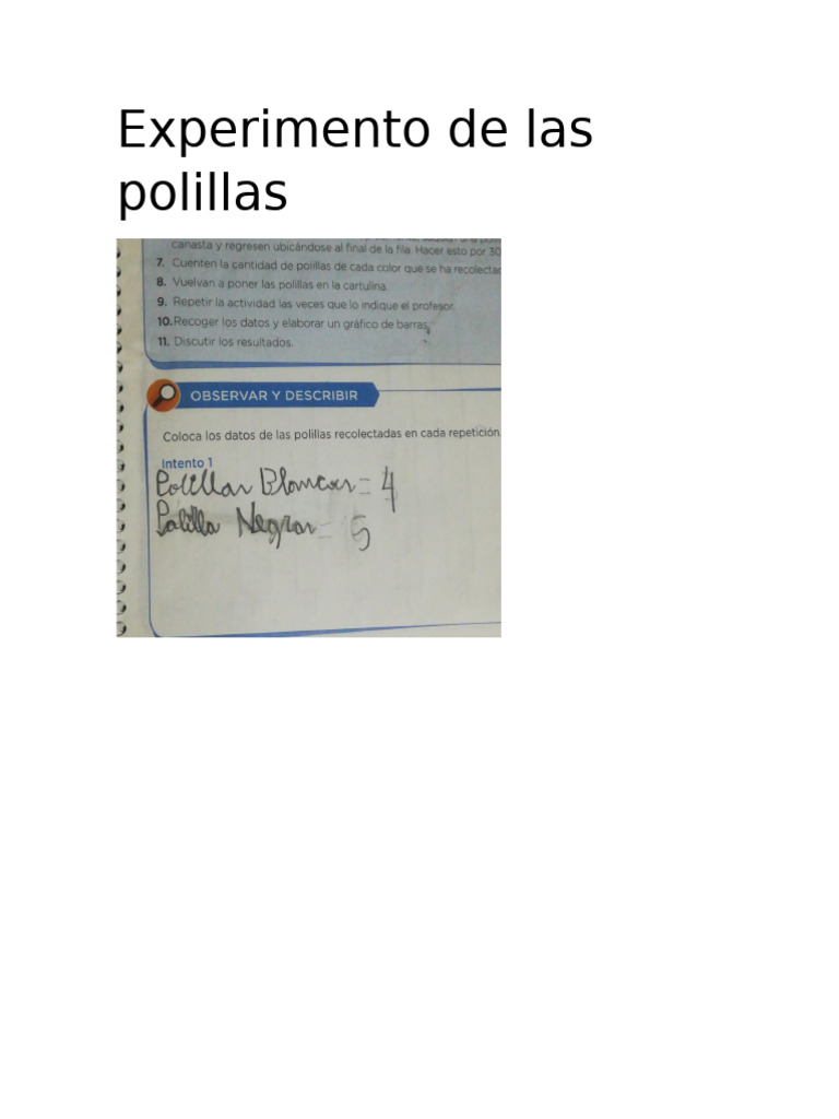 Experimento de Las Polillas | PDF