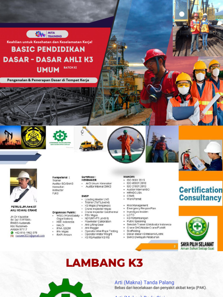 Batch XII - Basic Pendidikan Dasar - Dasar Ahli K3 Umum Rev | PDF